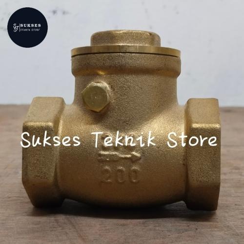 Jual Swing Check Valve kuningan ukuran 3/4" inch / DN20 Check Valve ...
