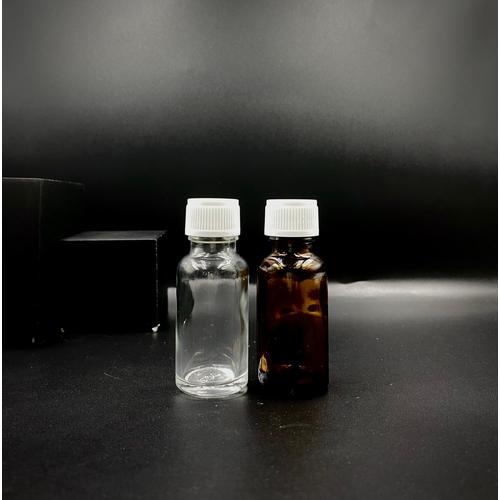 Jual BOTOL KACA 20ML TEBAL - SET TUTUP ULIR PLASTIK N 18 PUTIH ...