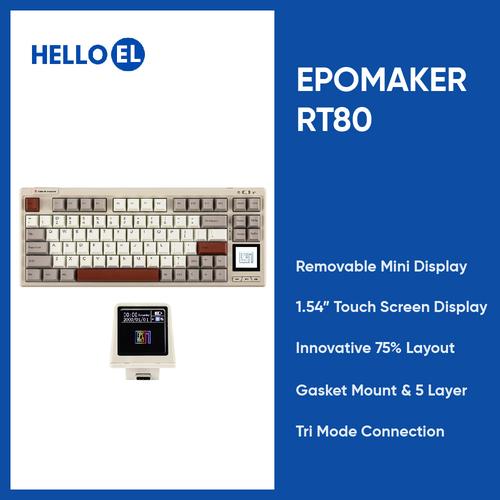 Jual EPOMAKER RT80 Removable Mini Display Touch Screen 75% Gasket Mount ...