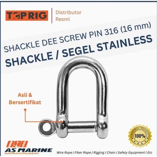 Jual TOPRIG Shackle Dee / Segel D Stainless 316 Screw Pin 16 mm ...