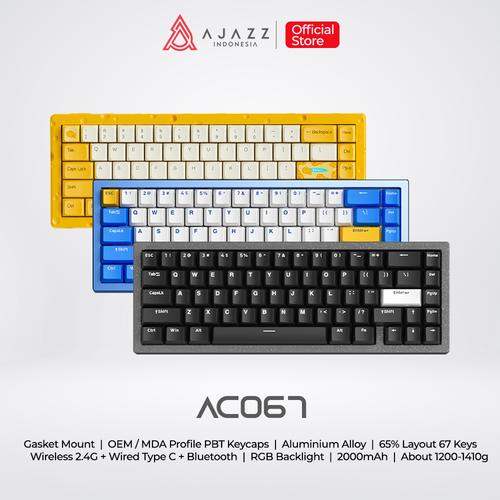 Promo Ajazz AC067 65% Alumunium Mechanical Keyboard RGB Hotswappable ...