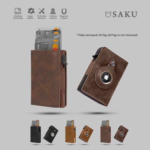Jual SAKU Dompet Kartu Anti RFID Kulit AirTag Pria Wanita Smart Card ...