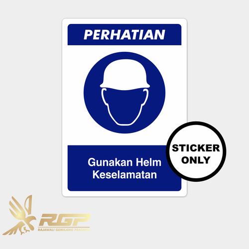 Jual Sticker Safety Sign APD Gunakan Helm Keselamatan - Kota Bekasi ...