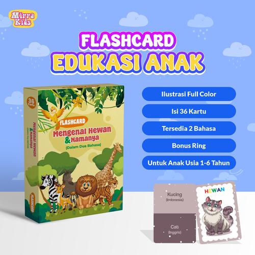 Jual Flashcard Edukasi Anak | Mengenal Hewan dan Namanya | Isi 36 Kartu ...