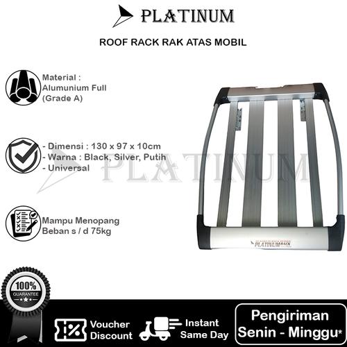 Promo ROOF RACK PLATINUM RAK ATAS MOBIL ORI HITAM SILVER PUTIH - Silver ...