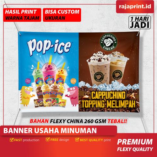 Jual CETAK SPANDUK POP ICE / SPANDUK CAPPUCCINO / BANNER AYAM GEPREK ...