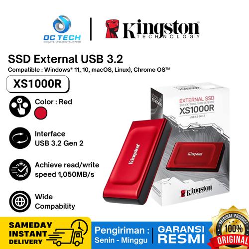 Jual SSD Eksternal Portable Kingston XS1000R SSD 1TB USB 3.2 Gen 2 Type ...