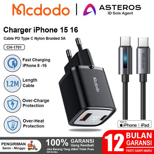 Jual MCDODO Charger iPhone Mfi 15 Pro 15Pro Max PD Fast Charging 20w ...
