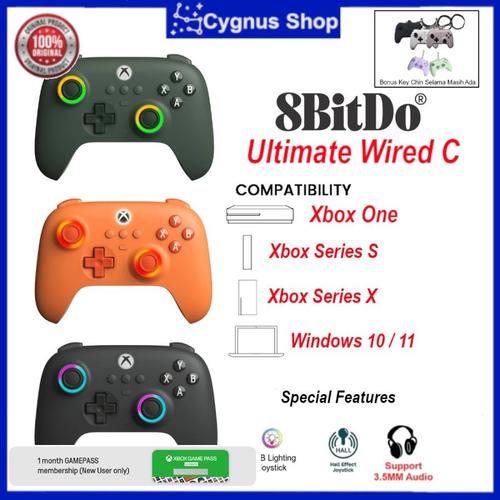 Jual 8Bitdo Ultimate C Wired Gamepad Controller Hall Effect Stick for ...