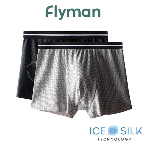 Promo Flyman Celana Dalam Pria Boxer Ice Silk 1 pcs FM 3512 - Onyx, L ...