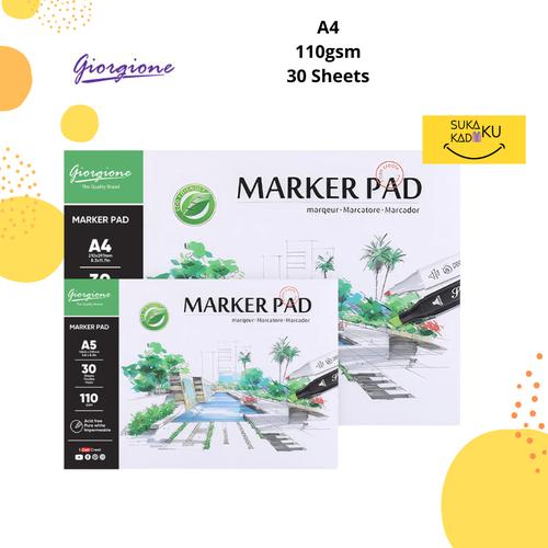 Promo GIORGIONE A4 Marker Pad Drawing Book Paper Kertas Buku Gambar 30 ...