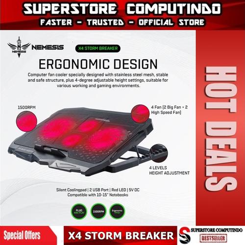 Promo NYK Nemesis X4 Storm Breaker Gaming Cooling pad - Notebook Cooler ...