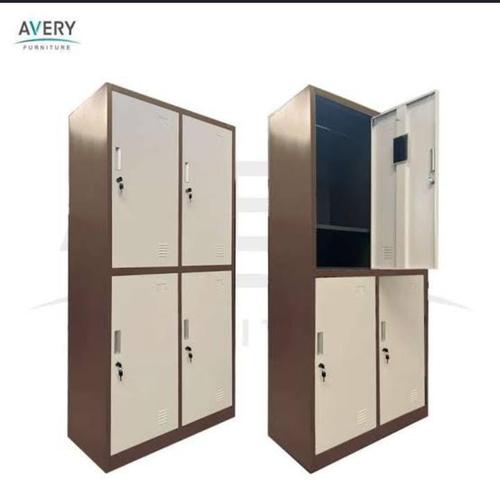 Promo Loker Besi Lemari Locker Pakaian 4 Pintu + Gantungan Baju Coklat ...