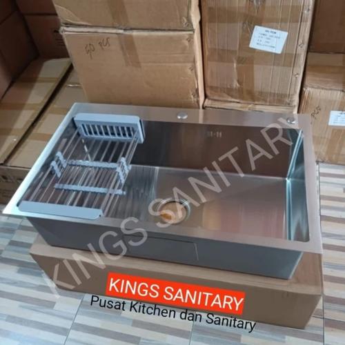 Jual Kitchen sink 1 lobang besar 75x45 /Kitchen sink 7545 stainless sus ...