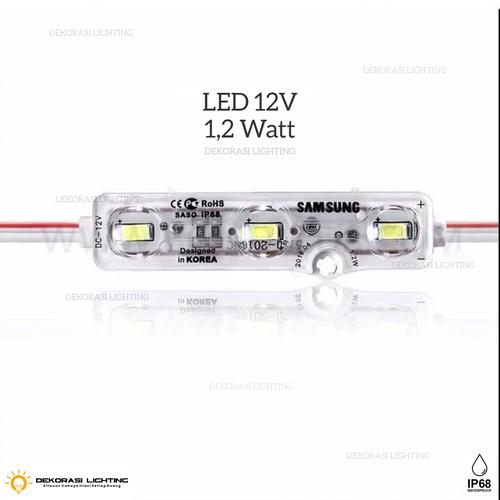 Jual Lampu module led samsung 1.2watt 12volt IP68 cahaya white warm ...
