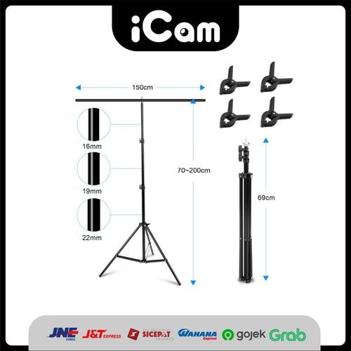 Jual Stand Background Foto Studio T Shape Tiang Layar Zoom Greenscreen ...
