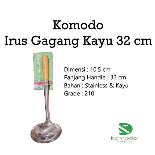Jual komodo irus stainless gagang kayu 32 cm centong sayur - Kota Depok ...