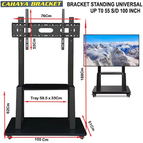 Jual Bracket standing tv 86 inch Braket stand 55 -100 inch breket tv ...