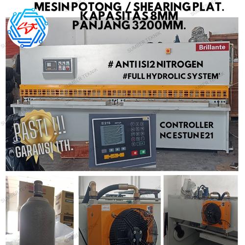 Jual Mesin shearing plat / mesin potong plat 8mm x 3200 NC. Merk ...