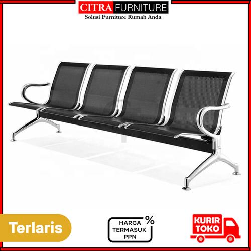 Promo Kursi Tunggu Bandara 4 dudukan |Airport chair 4 seater|Kursi Besi - Hitam, TANPA RAKIT ...