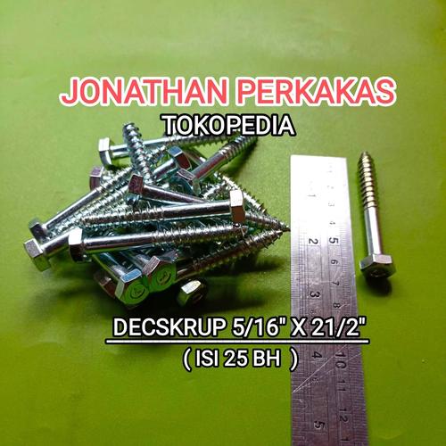 Jual sekrup kepala kunci 13mm(5/16" x21/2" (6, 5cm) isi 25bh - Jakarta ...