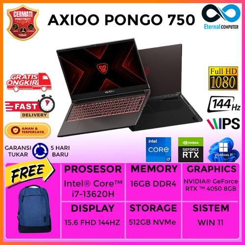 Jual AXIOO PONGO 750 I7 13620H RTX4050 6GB/ RAM 16GB 512GB SSD WIN 11 ...
