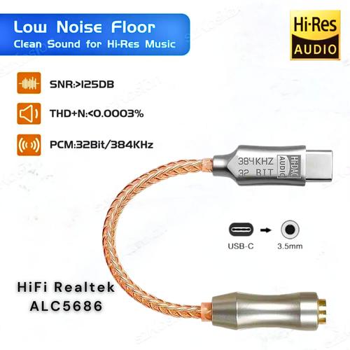 Jual Adaptor Hi Res DAC Type C to Jack 3.5mm AUX Audio Adaptor HiFi ...