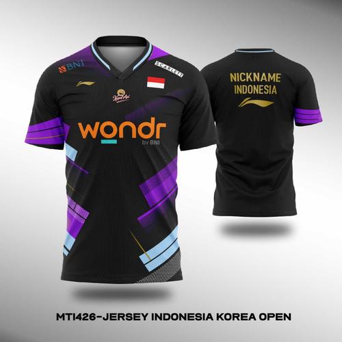Jual Jesey BADMINTON Timnas Indonesia Sepak Korea Open Hitam 2024 ...