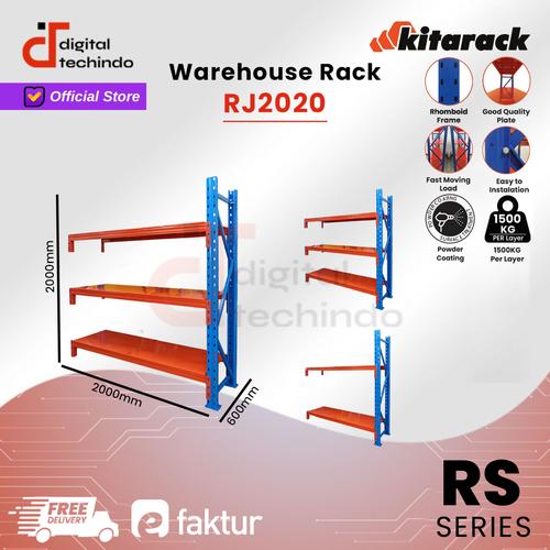Promo KITARACK RJ2020 Warehouse Rack Heavy Duty 2 Meter Rak Gudang 1.5 ...