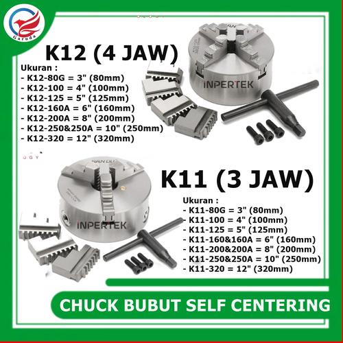 Jual Chuck Bubut Claw K11 K12 3 Jaw & 4 Jaw Cekam Kaki Self Centering ...