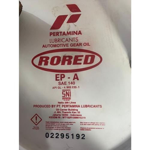 Jual OLI PERTAMINA AUTOMOTIVE GEAR OIL RORED EP - A SAE 140 / OIL PER 1 ...