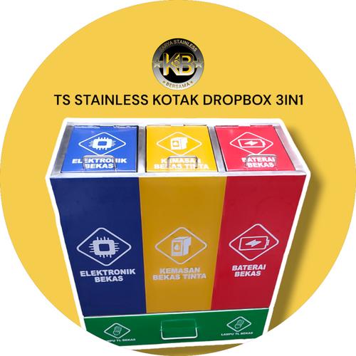 Jual TEMPAT SAMPAH KOTAK DROPBOX 3IN1 STAINLESS 90x30x85 - Kab. Bogor ...
