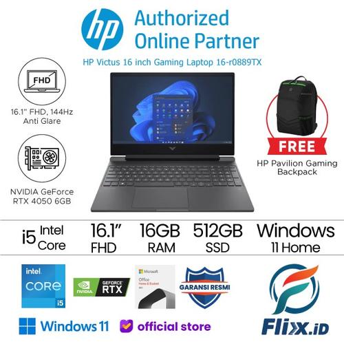 Jual HP Victus 16-r0889TX Core i5-13500HX 16GB 512GB SSD RTX4050 6GB ...