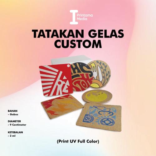 Jual Tatakan Alas Gelas Custom Nama Bahan Gabus Cetak UV Full Color ...