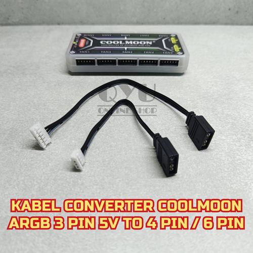 Jual Kabel Converter ARGB 5V 3 PIN TO 4 PIN / 6 PIN COOLMOON FANTECH ...