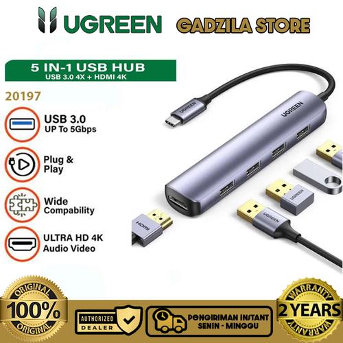 Jual UGREEN USB Multiport Type C HUB 5in1 HDMI Laptop Macbook iPad Air Pro - 15495 5in1 ...