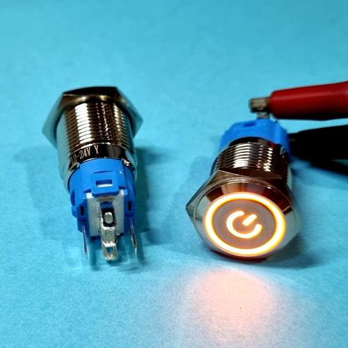 Jual 16mm 5Pin 3-12V Yellow LED Push On Push Off NO NC Stainless Steel ...