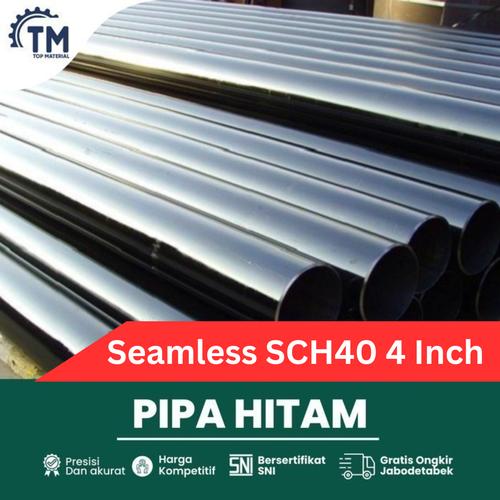 Jual Distributor Pipa Besi Hitam Seamless SCH40 4 inch panjang 6 Meter ...