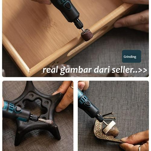 Jual Bor Grinder Mini Listrik Cordless Set 3 Speed Grinding Charger USB ...