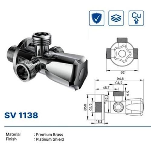 Jual STOP VALVE 3 OUT DEKKSON SV 1138 CP Stop Keran 3 Cabang Stop Kran ...