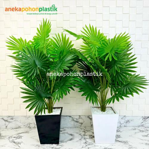 Jual Pohon Hias Daun Palem Kipas Sadeng X12 Artificial Pot Motif Kayu ...