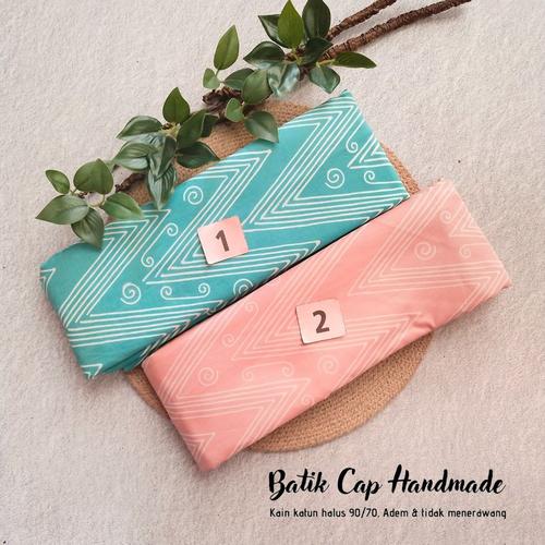Jual Kain Batik Cap Handmade Motif Garutan Sasirangan Warna Tosca Pink ...