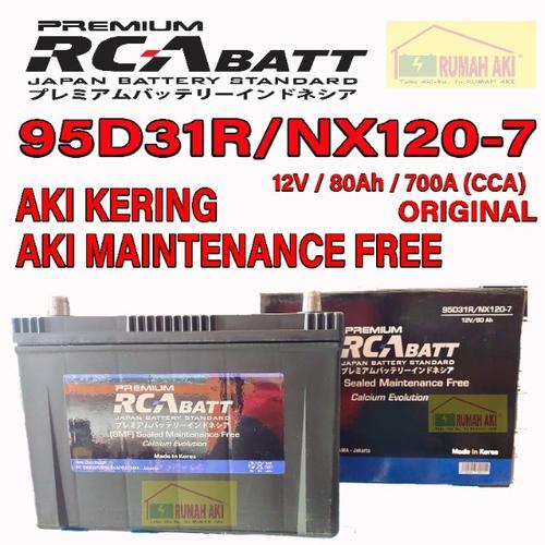 Jual Aki Mobil RCA BATT 95D31R/NX120-7/Aki Kering/Aki MF/L200/Grace ...