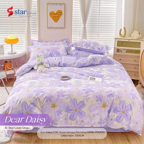 Jual Bedcover Set Premium Star Deluxe Dear Daisy Dengan Karet Anti Geser Devina Collection ...