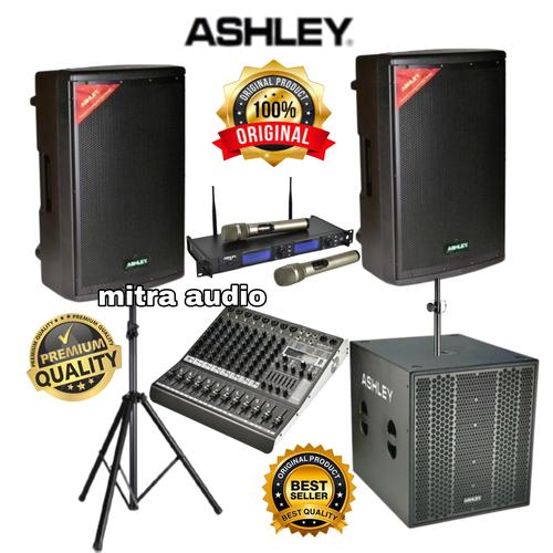 Promo Paket Sound system Speaker Aktif ASHLEY 15 inch + Mixer Bluetooth ...