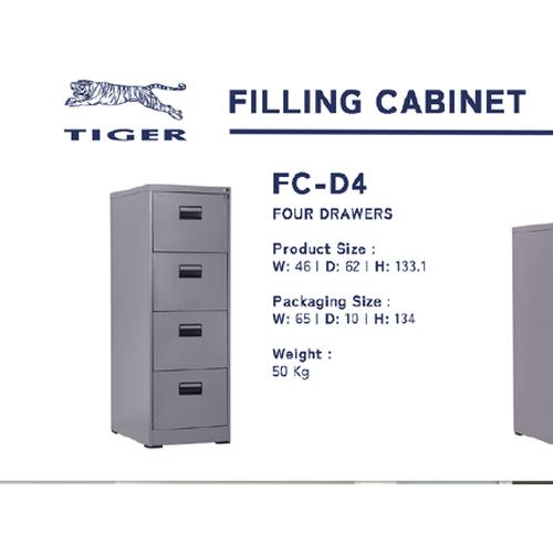 Jual Filling Cabinet 4 Laci Tiger FC-D4 ; untuk map gantung, file ...