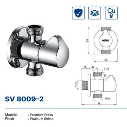 Jual STOP VALVE 2 OUT DEKKSON SV 8009-2 CP Stop Keran Brass 2 Arah Stop ...