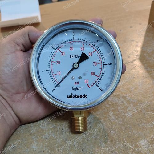 Jual Manometer Pressure gauge Stainless Raket/ 90psi/ 6 Bar / 4" inch ...