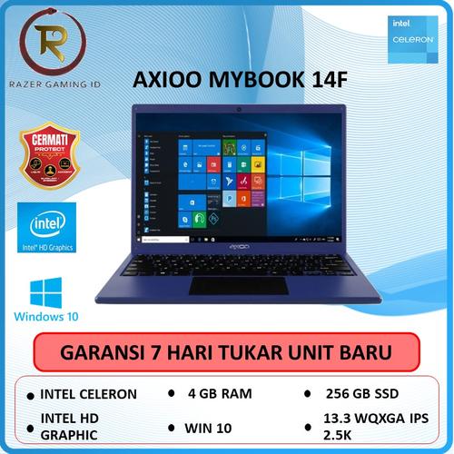 Jual AXIOO MYBOOK 14F CELERON 4GB 256GB W10 13.3WQXGA IPS 2.5K BLU ...