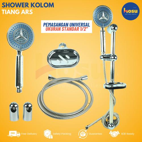 Promo Hand Shower Tiang Set Adjustable 5 Mode Aliran Air Panas Dingin ...